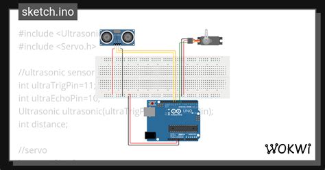 Servo Motor And Ultrasonic Anthony Wokwi Esp32 Stm32 Arduino