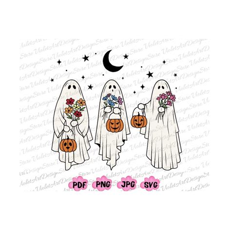 Floral Ghost Svg Floral Ghost Png Halloween Ghost Png Flo Inspire