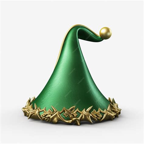 Premium Ai Image Green Elf Hat Isolated On A White Background