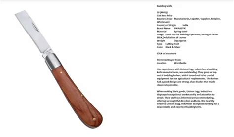 Budding Grafting Knife High Speed Steel At ₹ 500 Piece In Ludhiana Id 2854701900873