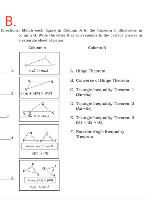Directions Match Each Figure In Column A To StudyX