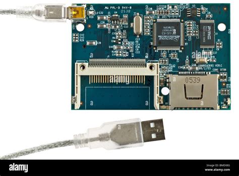 Inner Pcb Board Workings On A Multi Card Reader With Usb 2 To Mini USB Cable Stock Photo Alamy