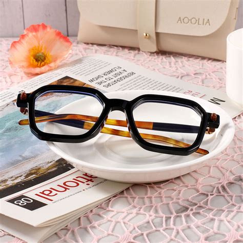 Ice Cream Geometric Black Tortoise Glasses