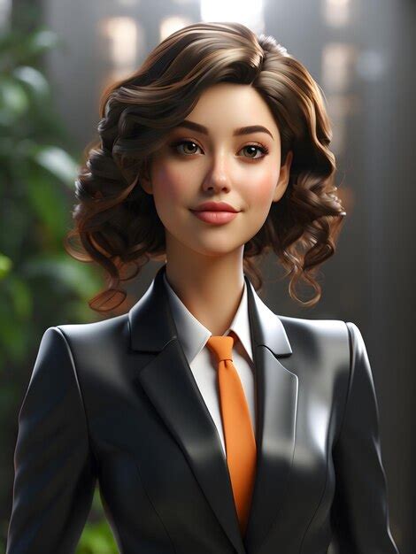 Premium Ai Image 3d Business Woman Character Professional Attire