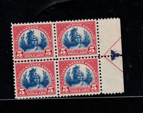 usa 573 extra fine never hinged right margin block of four with arrow