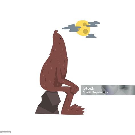 흰색 바탕에 돌 신화 창조물 만화 문자 벡터 일러스트 레이 션에 빅 풋 귀여운에 대한 스톡 벡터 아트 및 기타 이미지 귀여운