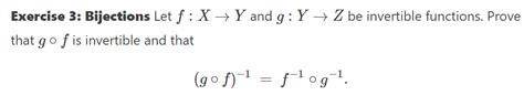 Solved Exercise 3 Bijections Let F XY And G YZ Be Chegg Com