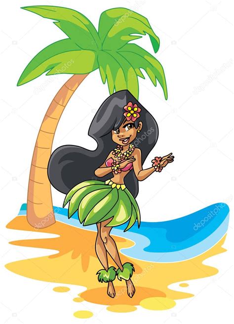 Hula Girl Illustration — Stock Vector © Malchev 187117472