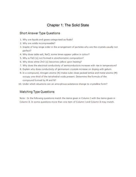 Solution Chapter 1 Solid State Studypool