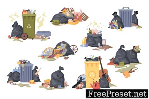Garbage Bin Overflow With Litter 75MJKD5