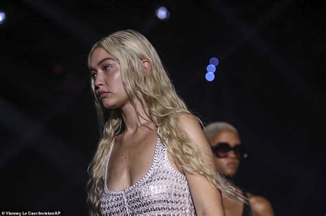 Gigi Hadid Goes Braless In A Silver Fishnet Gown As She Storms The Chloe Runway At PFW Daily