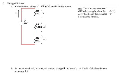 Solved Voltage Divisiona ﻿calculate The Voltage V1 ﻿v2 ﻿and