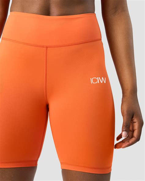 Scrunch V Shape Biker Shorts Orange Iciw