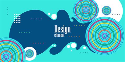 복고풍 미드 센추리 기하학적 그래픽프리젠 테이션 제목 슬라이드 디자인 템플릿 디지털 생성 이미지에 대한 스톡 벡터 아트 및 기타