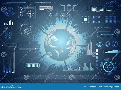 Abstract Technology Ui Futuristic Concept World Hud Interface Ho Stock Vector Illustration Of