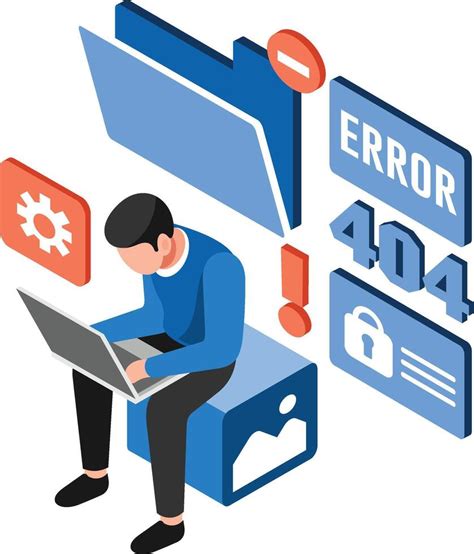 Isometric Error System Laptop Illustration Vector Art At Vecteezy