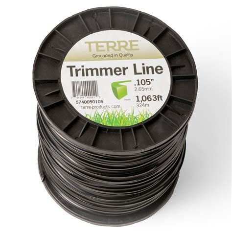 Terre Products Commercial Grade Weed Eater Trimmer Line 105 Inch 5 Lb 1063 Ft Black