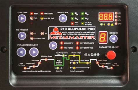Digital Ac Dc Pulse Tig Welder 210 Amps Metalmaster Alupulse 210 Pro