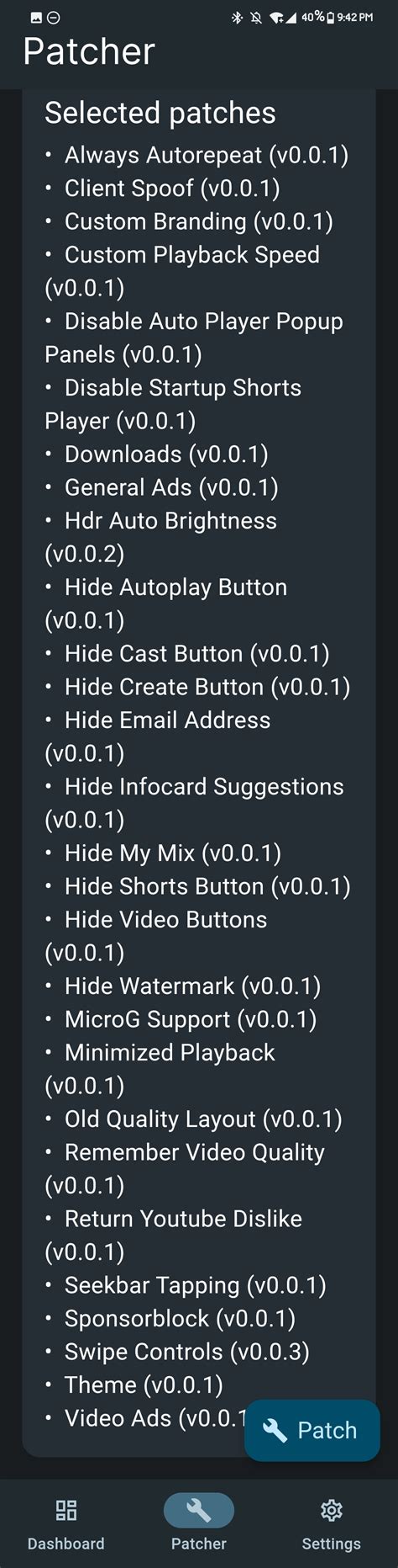 bug two youtube patches not working · issue 431 · revanced revanced