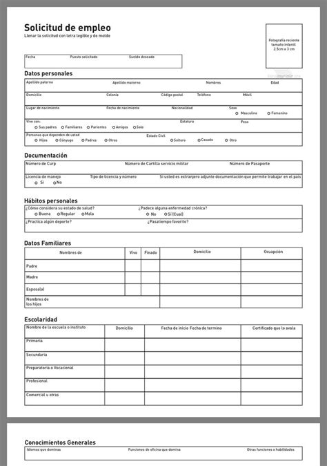 Hoja De Solicitud De Empleo En Ingles Fioricet