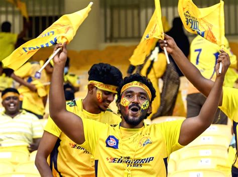 Csk Fans Cheer For Their Team Before The Start Of The Match