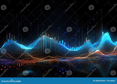 Digital Sound Wave Spectrum And Particle Field Generative Ai Stock Illustration Illustration