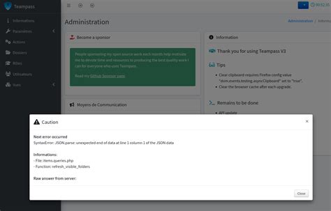 Unable To Create A Folder With Teampass Issue Yunohost Apps