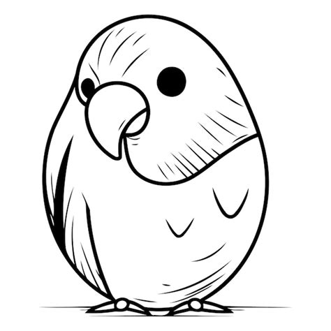 색 바탕에 고립된 귀여운 무새 만화 터 일러스트레이션 프리미엄 Ai 생성 벡터