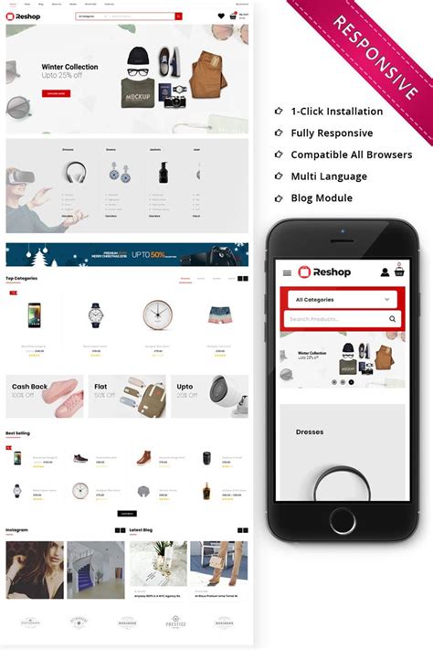 Reshop Mega Shop Responsive WooCommerce Theme Woocommerce Themes