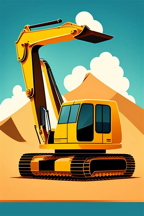 Lexica Excavator Loader At Construction Site With Raised Bucket