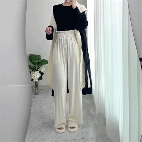 허리쏙 롱다리 교복핏 키큰녀 추천 맥시 롱 찰랑 하이웨스트 와이드 팬츠 4컬러 에이블리