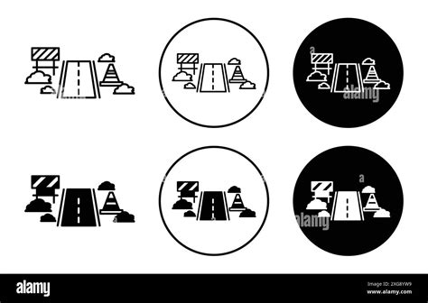 Road Construction Icon Vector Logo Set Collection For Web App Ui Stock