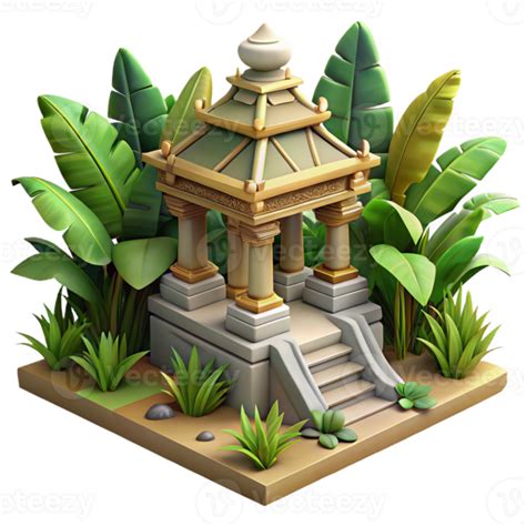 Extraordinary Rustic Tropical Temple 3d Render Exclusive 56753225 Png