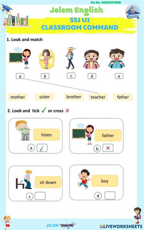Ss1 U1 Class Room Command Live Worksheets