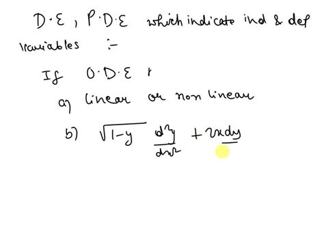 Solved A Differential Equation Is Given Along With The Field Or Problem Area In Which It Arises