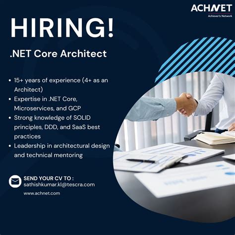 Achievers Network On Linkedin Were Hiring Net Core Architect