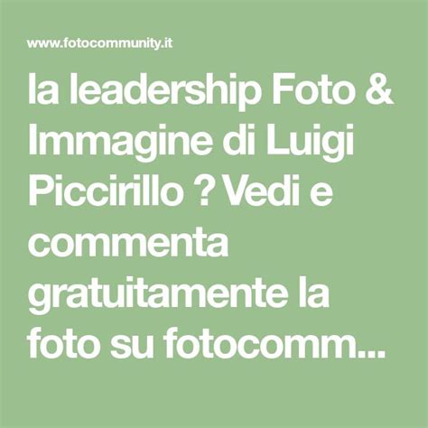 La Leadership Foto Immagine Di Luigi Piccirillo Vedi E Commenta