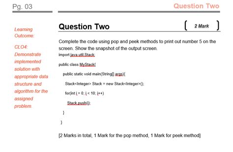 Solved Complete The Code Using Pop And Peek Methods To Print
