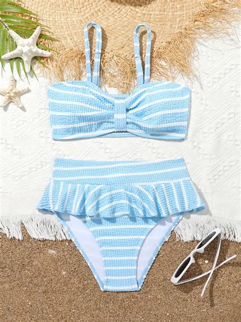 Conjunto Bikini 2 Pzas Rayas Traje Baño Verano Ropa Baño Temu Ecuador