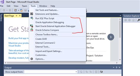 Tools Menu Options Not Working On Visual Studio Windows Oracle Forums