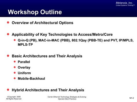 Architectural Options For Metro Carrier Ethernet Network Buildout