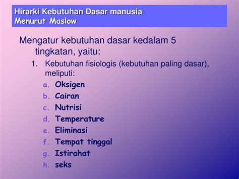 PPT Konsep Manusia Dan Kebutuhan Dasar Manusia PowerPoint