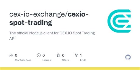 GitHub Cex Io Exchange Cexio Spot Trading The Official Node Js