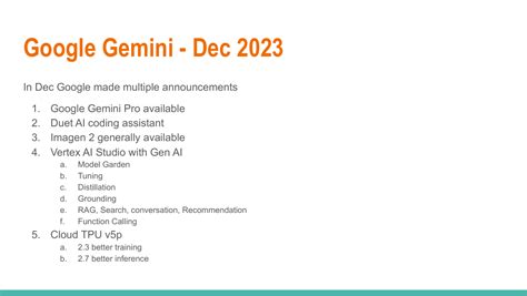 Google Gemini GenAI Offerings