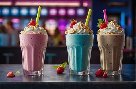 Premium Photo Trendy Milkshake Bar Elegance