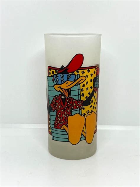 Vintage Kfc Frosted Glass Daffy Duck Warner Bros Cristal Darques