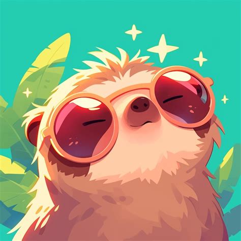 Premium Vector A Lazy Sloth Hairstylist Cartoon Style