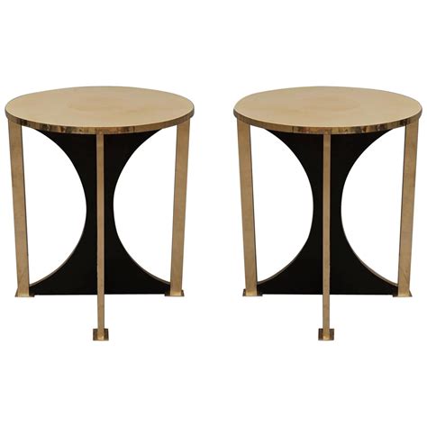 Midcentury Round Brass And Glass Side Table With Hairpin Legs At 1stdibs