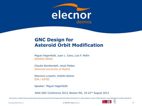 Pdf Gnc Design For Asteroid Orbit Modification Missions