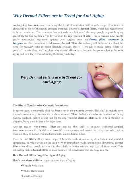 Ppt Why Dermal Fillers Are In Trend For Anti Aging Powerpoint